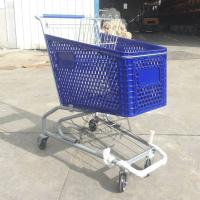 China Customizable Half Plastic Shopping Trolley Cart In Powder Coating For Steels And Plastic for sale
