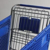 China Customizable Half Plastic Shopping Trolley Cart In Powder Coating For Steels And Plastic for sale