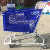 China Customizable Half Plastic Shopping Trolley Cart In Powder Coating For Steels And Plastic for sale