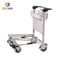 China Stainless Steel Airport Trolley Load 250KG 2 Tier 4 Wheels With Brakes for sale