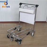 China Stainless Steel Airport Trolley Load 250KG 2 Tier 4 Wheels With Brakes for sale