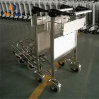 China Stainless Steel Airport Trolley Load 250KG 2 Tier 4 Wheels With Brakes for sale