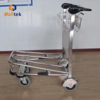 China Stainless Steel Airport Trolley Load 250KG 2 Tier 4 Wheels With Brakes for sale