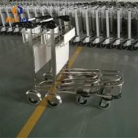 China Stainless Steel Airport Trolley Load 250KG 2 Tier 4 Wheels With Brakes for sale
