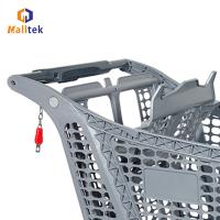 China 180L Half Plastic Supermarket Shopping Trolley With Metal Base Feet For Supermartket for sale