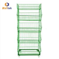 China Customized Supermarket Rolling Metal Wire Container Promotion Mesh Cage With Wheels for sale