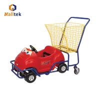China Cute Plastic Children Supermarket Shopping Trolley With Basket for sale