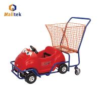 China Cute Plastic Children Supermarket Shopping Trolley With Basket for sale