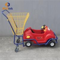 China Cute Plastic Children Supermarket Shopping Trolley With Basket for sale