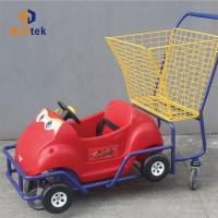 China Cute Plastic Children Supermarket Shopping Trolley With Basket for sale
