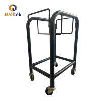 China Black Or Silver Shopping Basket Holder With Four-wheel 2
