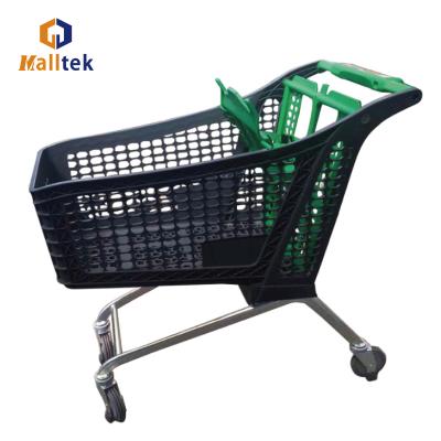 China New Desigh 130 Liters Half Plastic Supermarket Shopping Trolley for sale