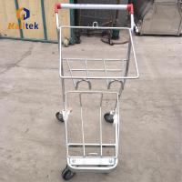 China Pink Metal Supermarket Shopping Trolley With Two Baskets For Retail Grocery Store for sale