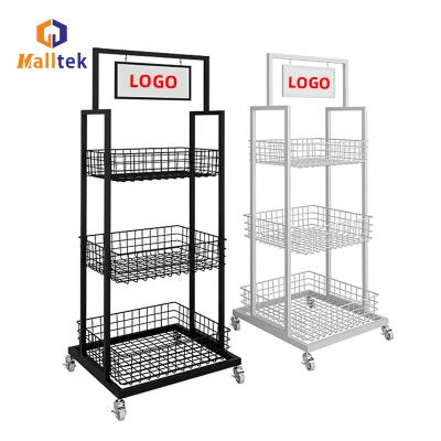 China Customized Advertising Poster Supermarket Promotion Mesh Cage With Wheels for sale
