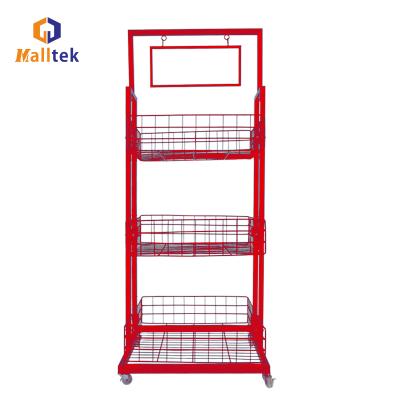 China Customized Supermarket Promotion Mesh Cage With Wheels for sale