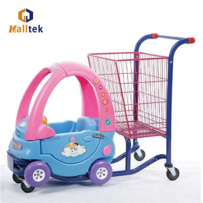 China Plastic Baby Shopping Trolley With Basket For Supermarket for sale