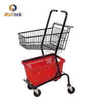 China 2 Layer Supermarket Shopping Trolley For Grocery 100KG Loading for sale