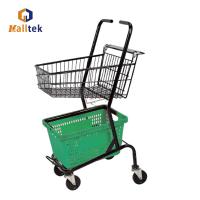 China 2 Layer Supermarket Shopping Trolley For Grocery 100KG Loading for sale