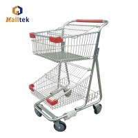 China Hot Sale 2 Layer Supermarket Shopping Trolley For Grocery 100KG Loading for sale