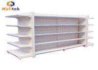 China Perforated Supermarket Gondola Shelving Single Or Double Sided Gondola Display Rack for sale