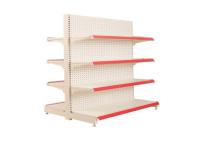 China Perforated Supermarket Gondola Shelving Single Or Double Sided Gondola Display Rack for sale