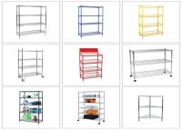 China Customized Color Chrome Wire Rack Shelving Easy To Assemble With Wheels for sale