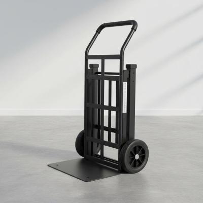 China Power Coated Hand Truck Trolley Foldable No Heavy Duty Steel Frame Industrial Material Handling Equipment Transport Cart for sale