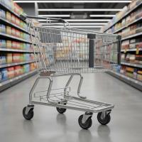 China Power Coated Supermarket Shopping Trolley Featuring Load Capacity 200-250kgs and Zinc Plating Finish Ideal for Retail Stores for sale