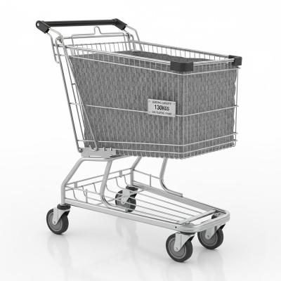 China Zinc And Powder Coating Bubble Bag Supermarket Shopping Trolley Providing 130kgs Loading Capacity and Zinc Plating Finish for Long Lasting for sale