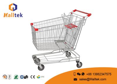 China Wire Type Serviceable Supermarket Shopping Trolley Zinc Plated Large Volume 60-240L for sale
