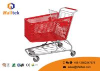 China Commercial Colorful Shopping Basket Trolley Semi Plastic Powder Coating Surface for sale