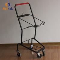 China 2 Tier Supermarket Shopping Trolley Basket Cart with Durable Zinc Powder Coated Finish and Custom Logo Printing for Grocery for sale