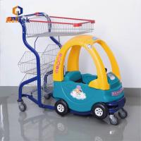 China Plastic Children Supermarket Shopping Trolley with Stable Frame Large Basket and Lightweight Design Perfect for Kids Play for sale