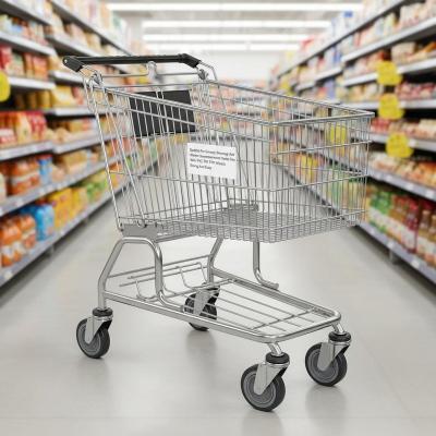 China Suitable For Grocery Shopping And Market Supermarket Shopping Trolley With PVC PU TPR Wheels Size 240L Strong And Easy for sale