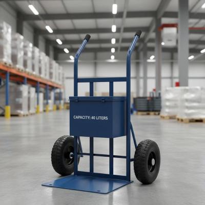 China Power Coated Hand Truck Trolley Featuring 40 Liters Capacity Ideal for Material Transport in Warehouses and Factories for sale