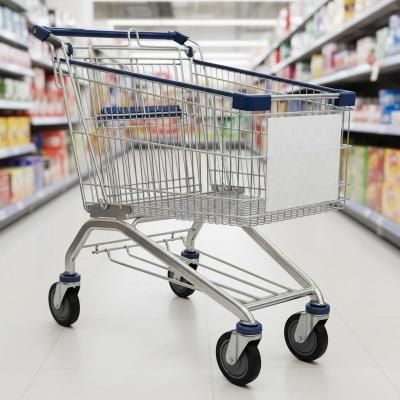 China 240L Supermarket Shopping Trolley Offering Power Coated Surface and Zinc Powder Coating Bubble Bag Durable Design for Retail for sale