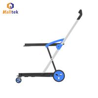 China Folding Double Decker Cart Portable Storage Basket Trolley For Office Warehouse for sale