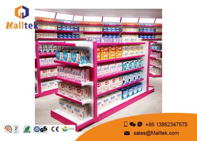 China Double Sided Supermarket Gondola Shelving Modular Flexible With End Shelves for sale