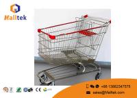 China Large Supermarket Shopping Trolley American Type With Flat Tube Foot for sale