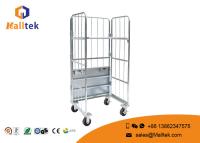 China Warehouse Zinc Plated Logistics Trolley Foldable Wire Mesh Carry Trolley Cart for sale