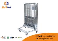 China Collapsible Storage Roll Container Trolley Save Space Open Wire Mesh Design for sale