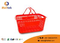 China Red Color Supermarket Shopping Basket Load Bearing Environmental Plastic for sale