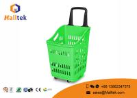 China Eco - Friendly Grey Rolling Plastic Shopping Basket With High Capacity for sale