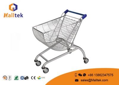 China Round Basket Shape Metal Store And Supermarket Shopping Carts With Child Seat for sale