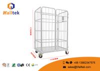 China Four Side Logistics Trolley Transports Foldable Frame Metal Security Wire Mesh Trolley for sale