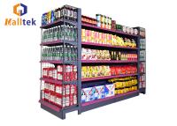 China 2 Side Supermarket Gondola Shelving Metal Perforated Back Panel Shelf for sale