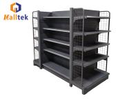 China 2 Side Supermarket Gondola Shelving Metal Perforated Back Panel Shelf for sale