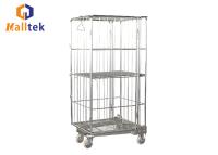 China Powder Coated Finish Logistics Trolley Transport Foldable Rolling Cage Storage for sale