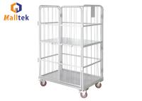 China Powder Coated Finish Logistics Trolley Transport Foldable Rolling Cage Storage for sale