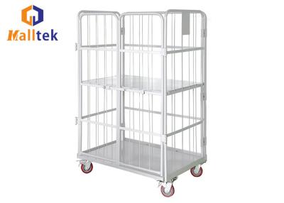 China Powder Coated Finish Logistics Trolley Transport Foldable Rolling Cage Storage for sale